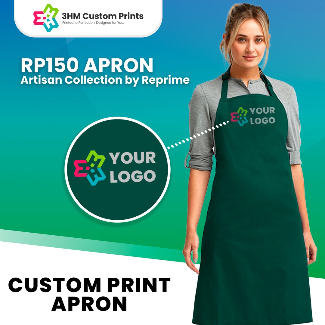Custom Apron, Custom Print Apron Adult Unisex, Personalized Logo Text ...