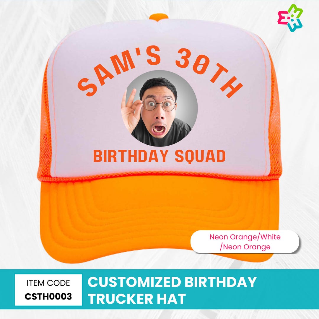 Customized Birthday Trucker Hat, Personalized Birthday Trucker Cap ...