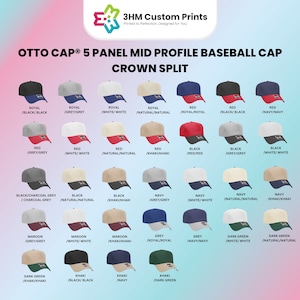 Custom 5 Panel Structured Hat, Personalized Embroidered Logo Text Front ...