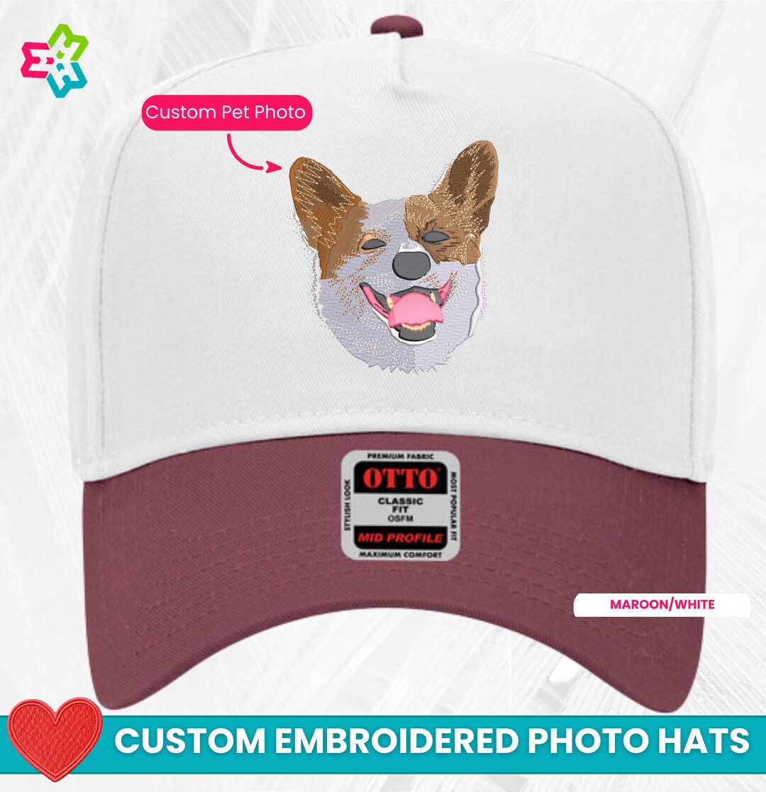 Personalized Pet Face Embroidery Hat, Custom Pet Lover Gift ...