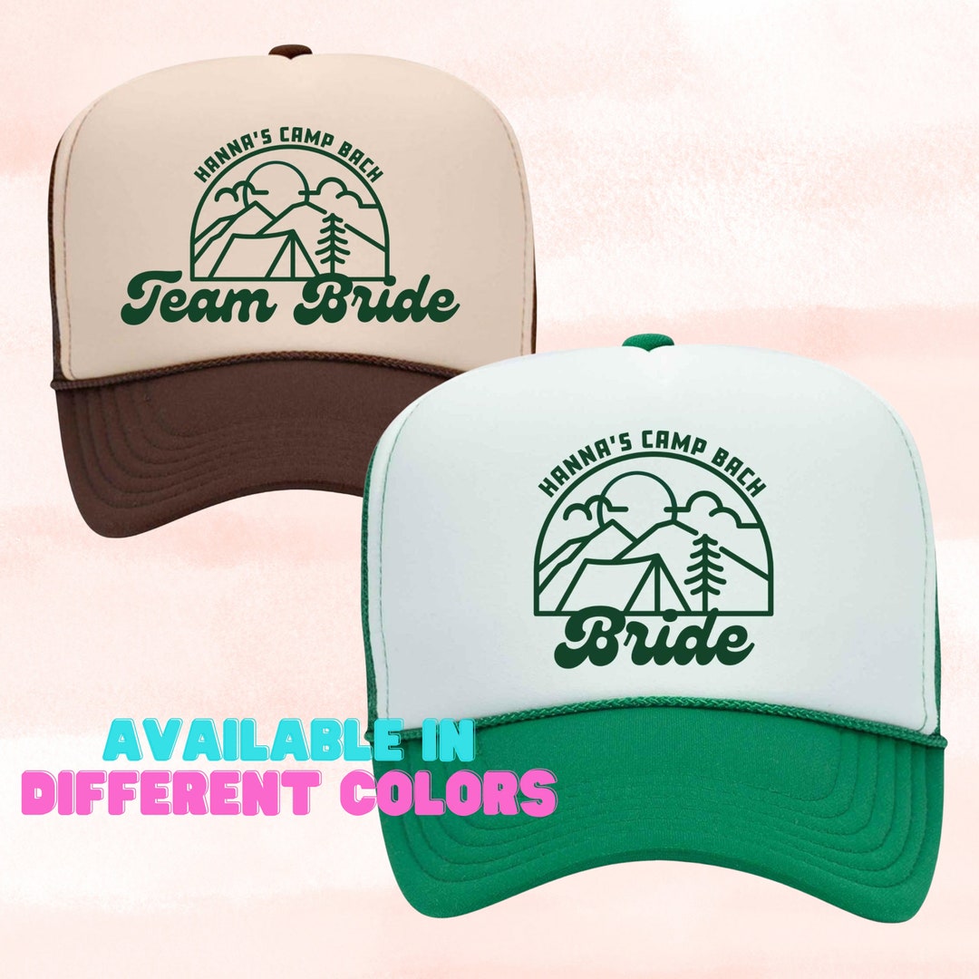 Camp Bachelorette Hats, Custom Team Bride Trucker Hats, Bach Party Hats, Bridal Shower Favors ...
