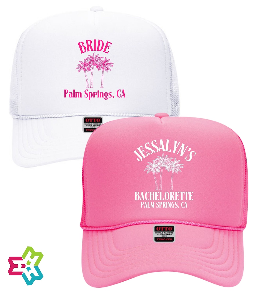 Tulum Mexico Custom Trucker Hats, Custom Destination Palm Trees Design ...