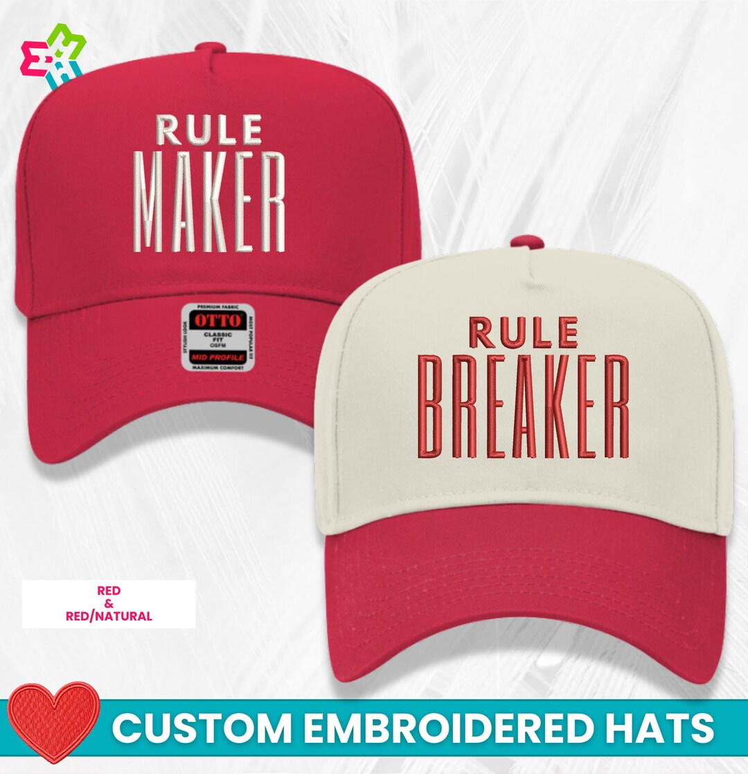 Custom Embroidered Hats – Rule Maker & Rule Breaker Design – Otto Hat ...