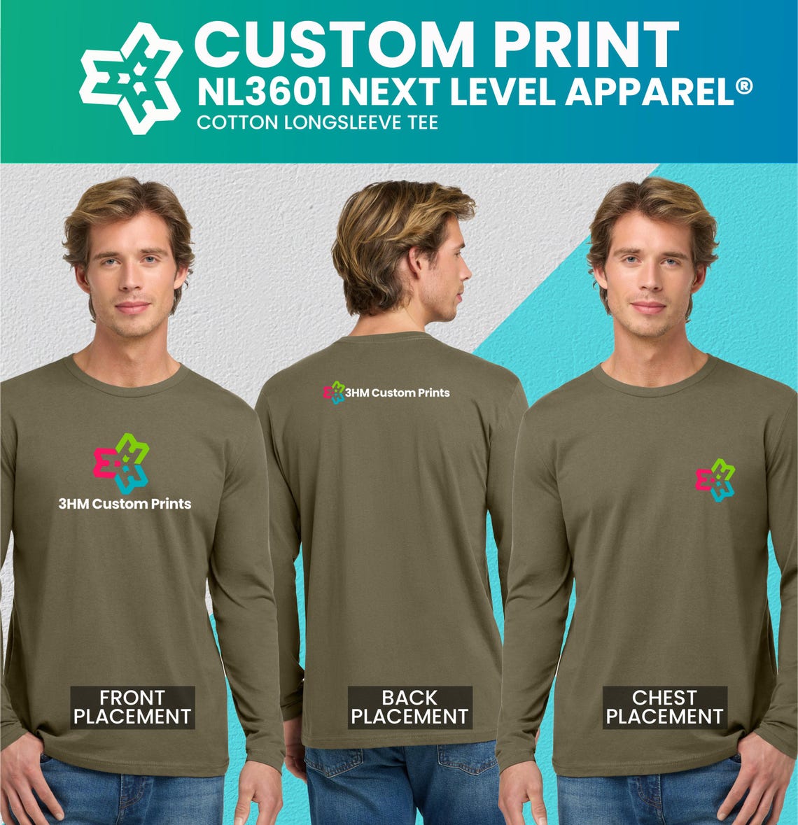 Custom Cotton Long Sleeve Tee, Personalized Long Sleeve Shirts, Custom ...