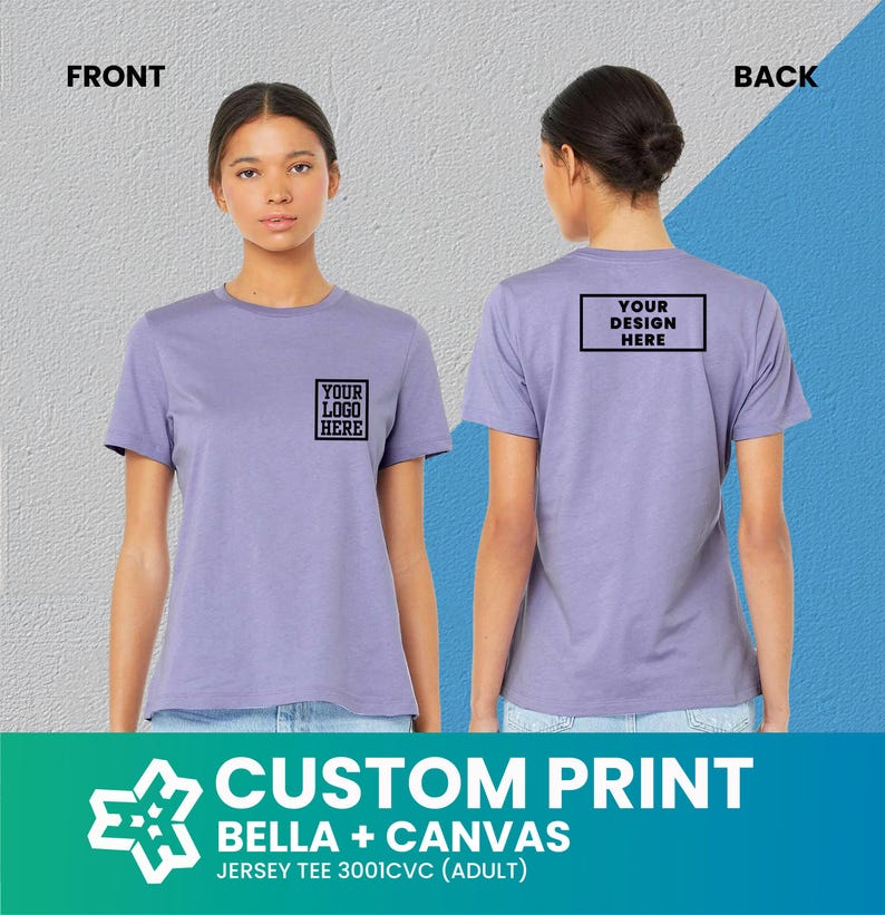 Custom Bella Canvas® CVC Shirt – Personalized Text, Logo, or Photo T ...