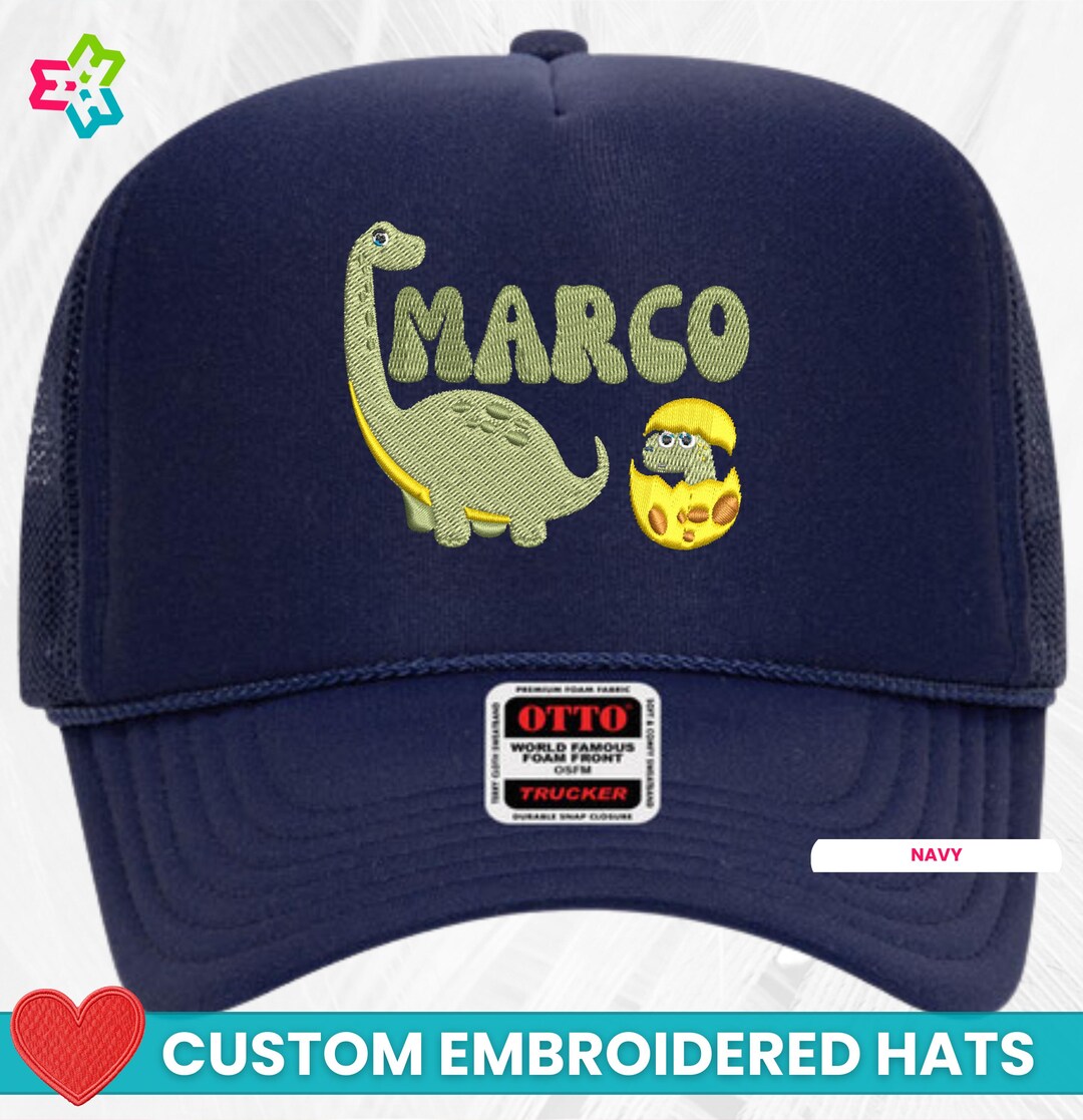 Personalized Dinosaur Hat for Kids, Custom Name Youth Baseball Cap ...
