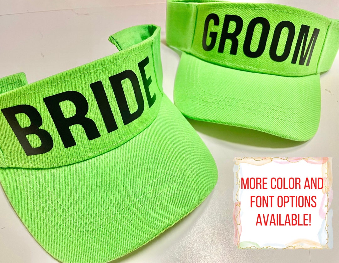 Bride Groom Visor Hat, Bride Sun Visor Cap, Groom Visor Hat, Unisex ...
