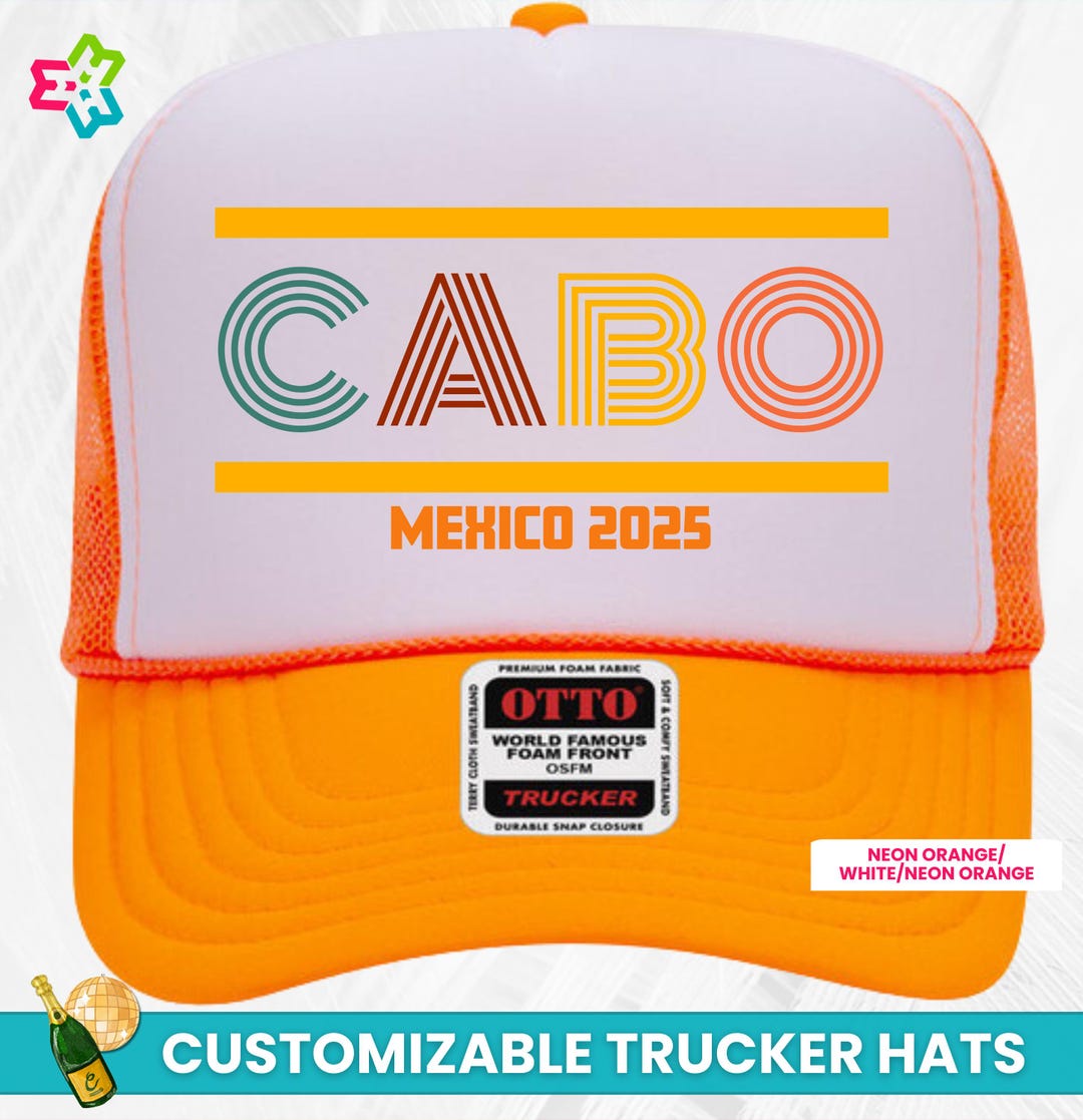 Cabo Mexico Custom Trucker Hats, Personalized Family Vacation Hats ...