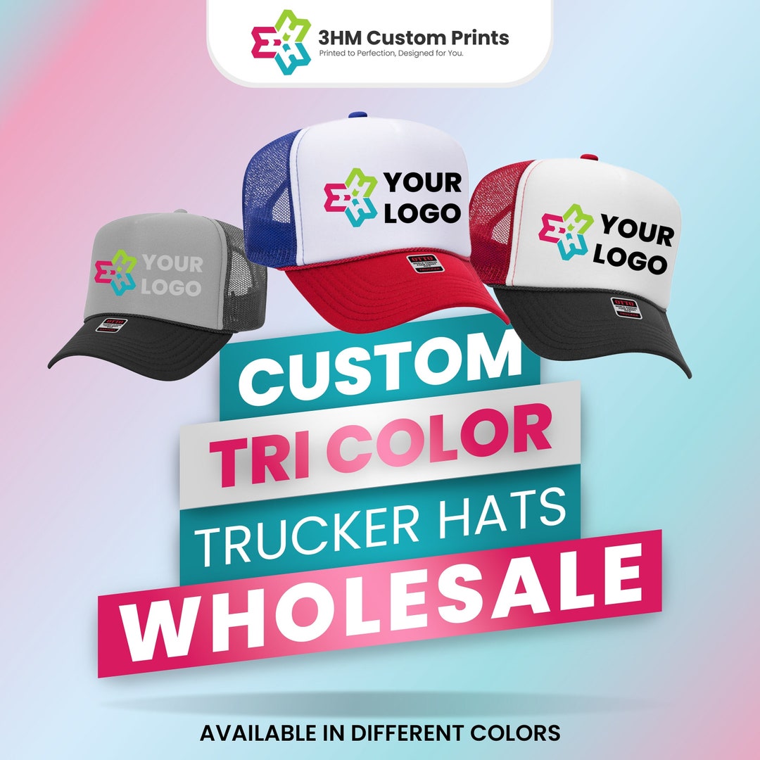 Custom Tri Color Trucker Hat Wholesale, Personalized Trucker Cap ...