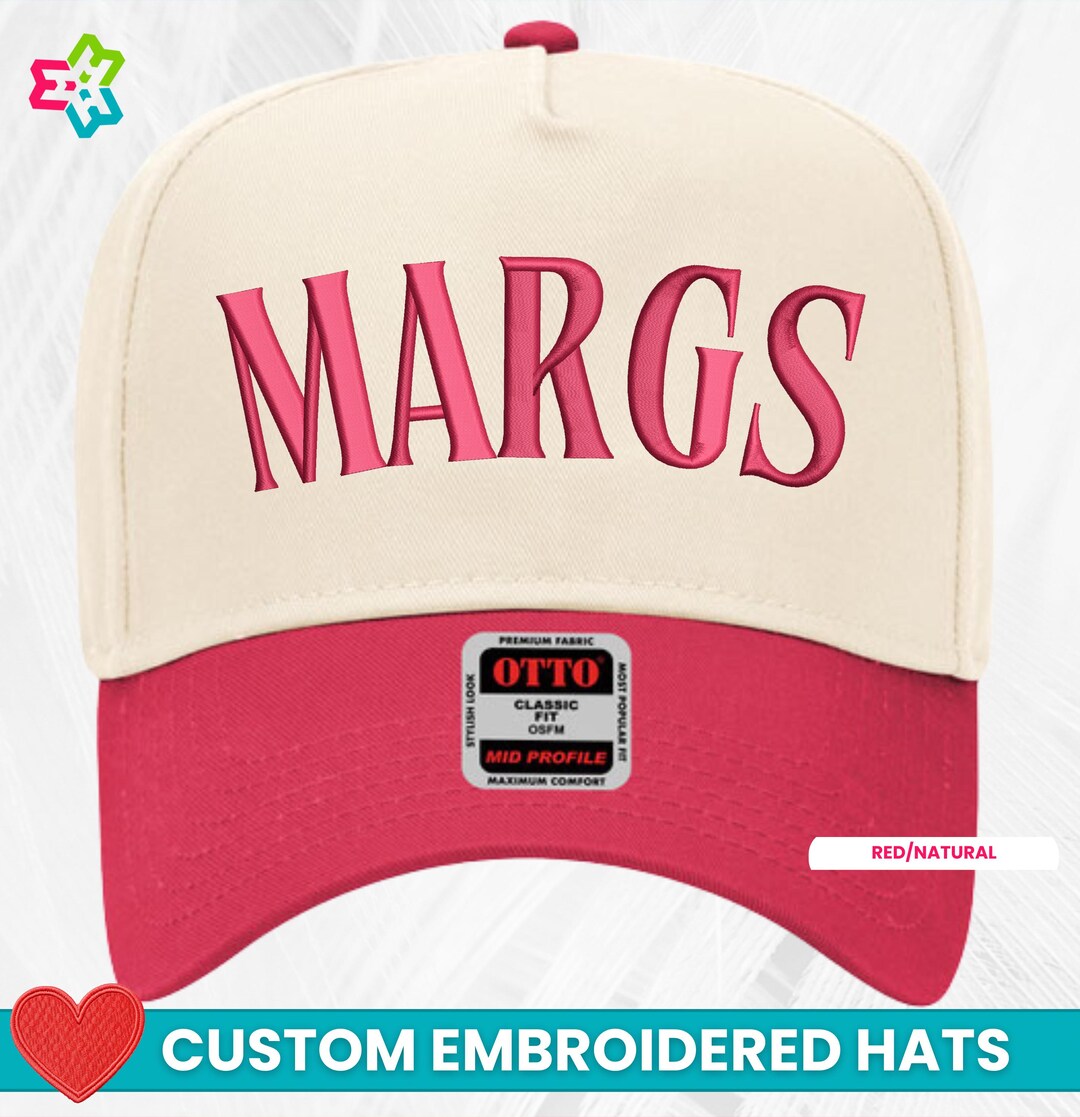 Vintage Margs Theme Embroidered Cap, Chic Custom Vintage Margs Cap ...