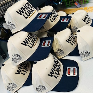 Custom 5 Panel Structured Hat, Personalized Embroidered Logo Text Front ...