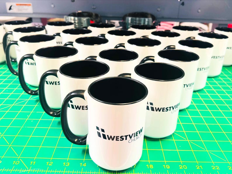 Custom Coffee Mugs Full Color Logo Photo Print Personalized Two-tone ...