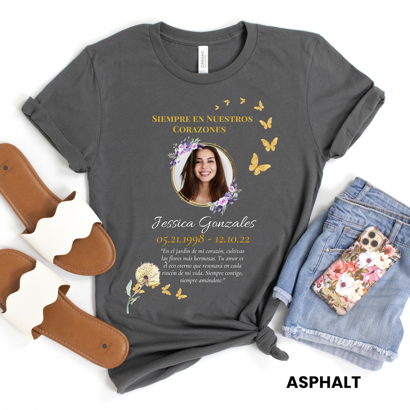 Customized Spanish Funeral T-shirt, Personalized Memorial T-shirt ...