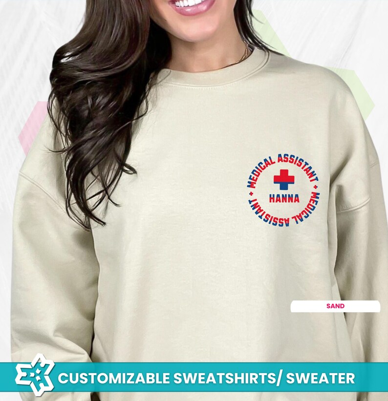 Personalized Nurse Sweater, Cozy Custom Medical Assistant Sweatshirt ...