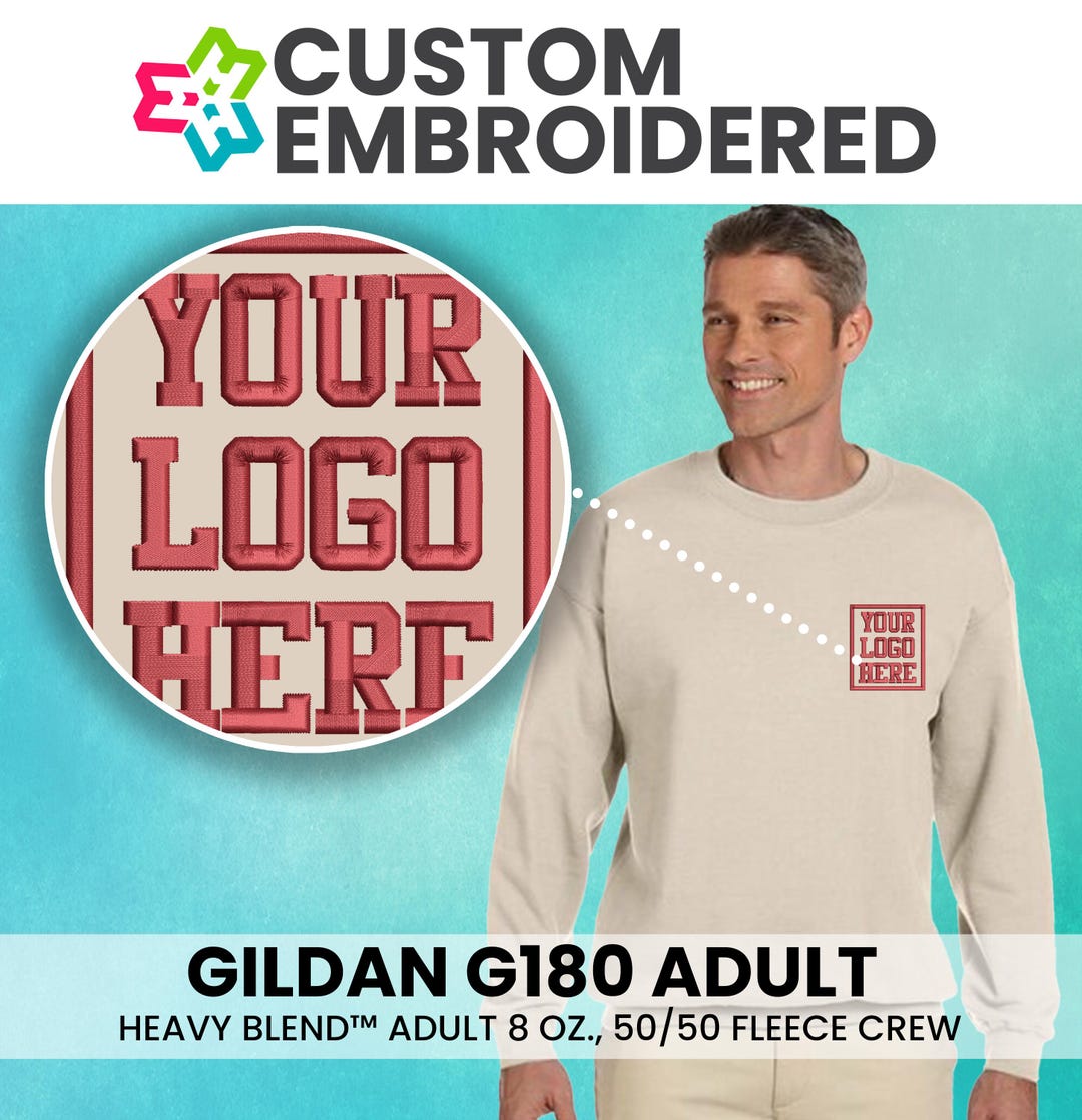 Custom Embroidered Sweatshirt | Embroidered Logo Crewneck Sweatshirt ...