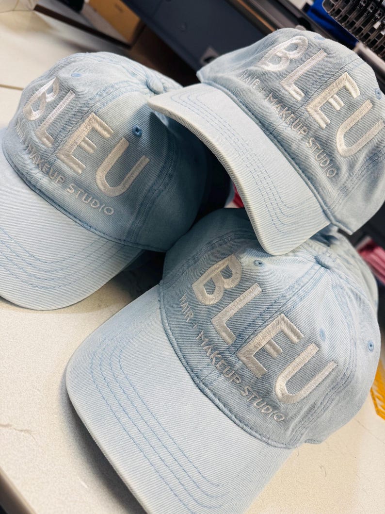 Custom Embroidered Denim Dad Hat OTTO Cap, Personalized Logo Hat, 3D ...