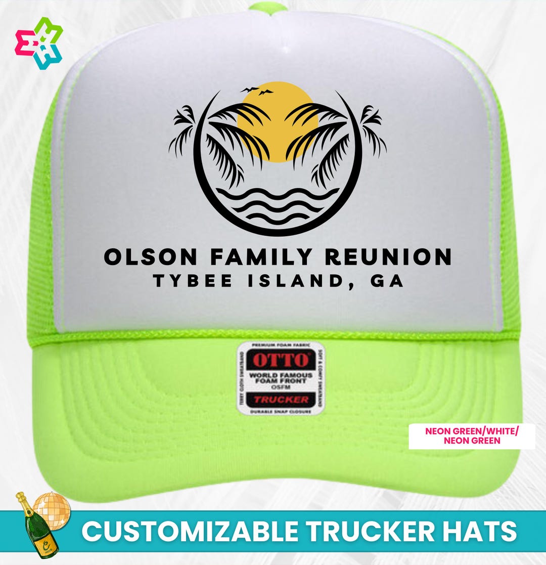 Custom Family Name Trucker Hats, Personalized Vacation & Reunion Hats ...