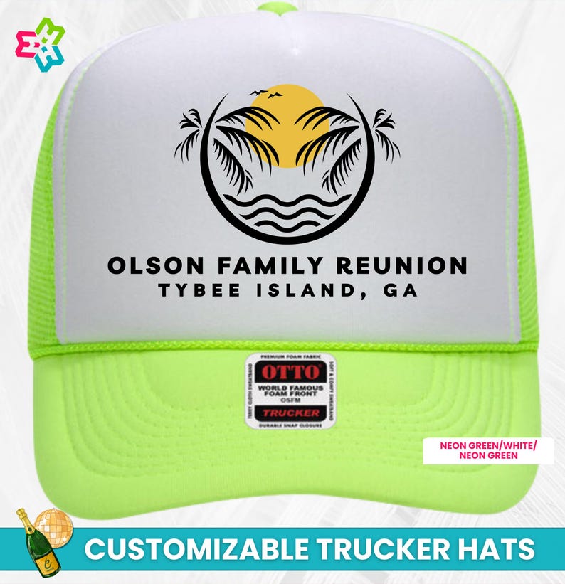 Custom Family Name Trucker Hats, Personalized Vacation & Reunion Hats ...