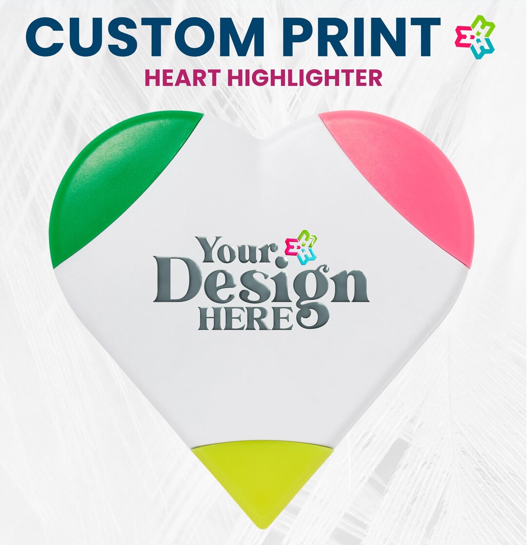 Custom Heart Highlighter Bulk, Trade Show Giveaway, Personalized Logo ...