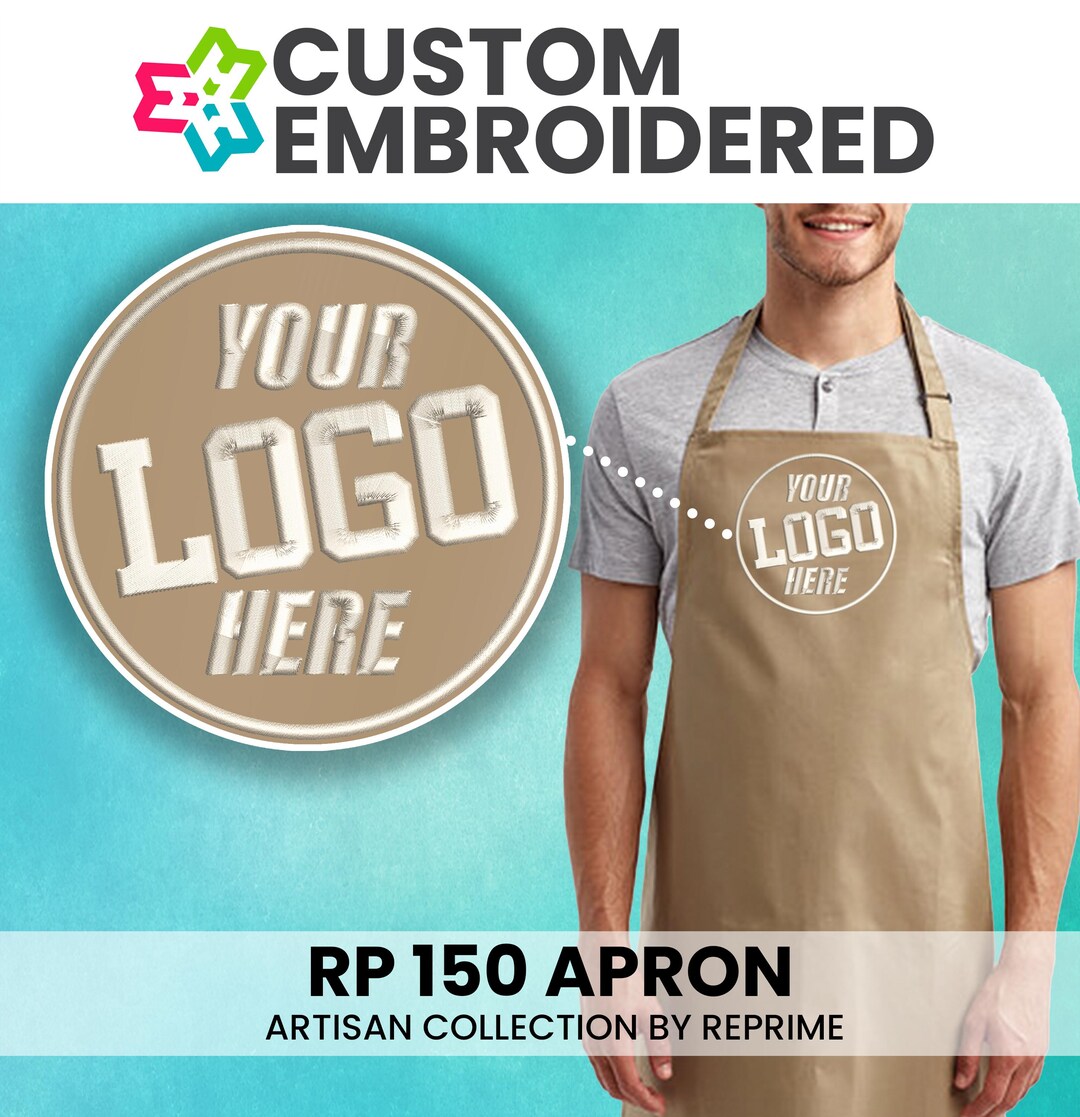Custom Apron, Custom Embroidered Logo Apron Adult Unisex, Personalized ...