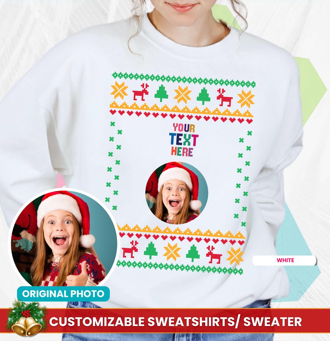 Custom Ugly Sweater, Custom Text Ugly Christmas Sweatshirts, Christmas ...