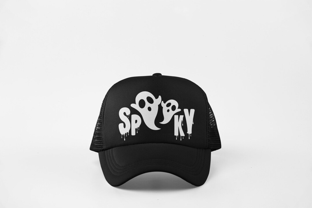 Halloween Trucker Hat, Spooky Trucker Cap, Spooky Vibes Trucker Cap ...