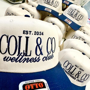 Custom 5 Panel Structured Hat, Personalized Embroidered Logo Text Front ...