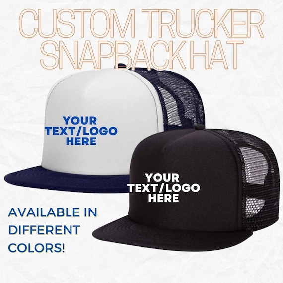 Custom Trucker Snapback Hat Personalized Snapback Trucker - Etsy