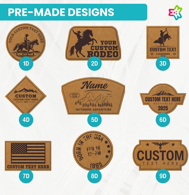 Custom Logo Leather Patches, Laser Engraved Leather Patches, Custom ...