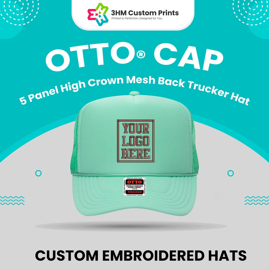 Custom Embroidered Trucker Hat, Embroidery Logo Text Hats, Business ...