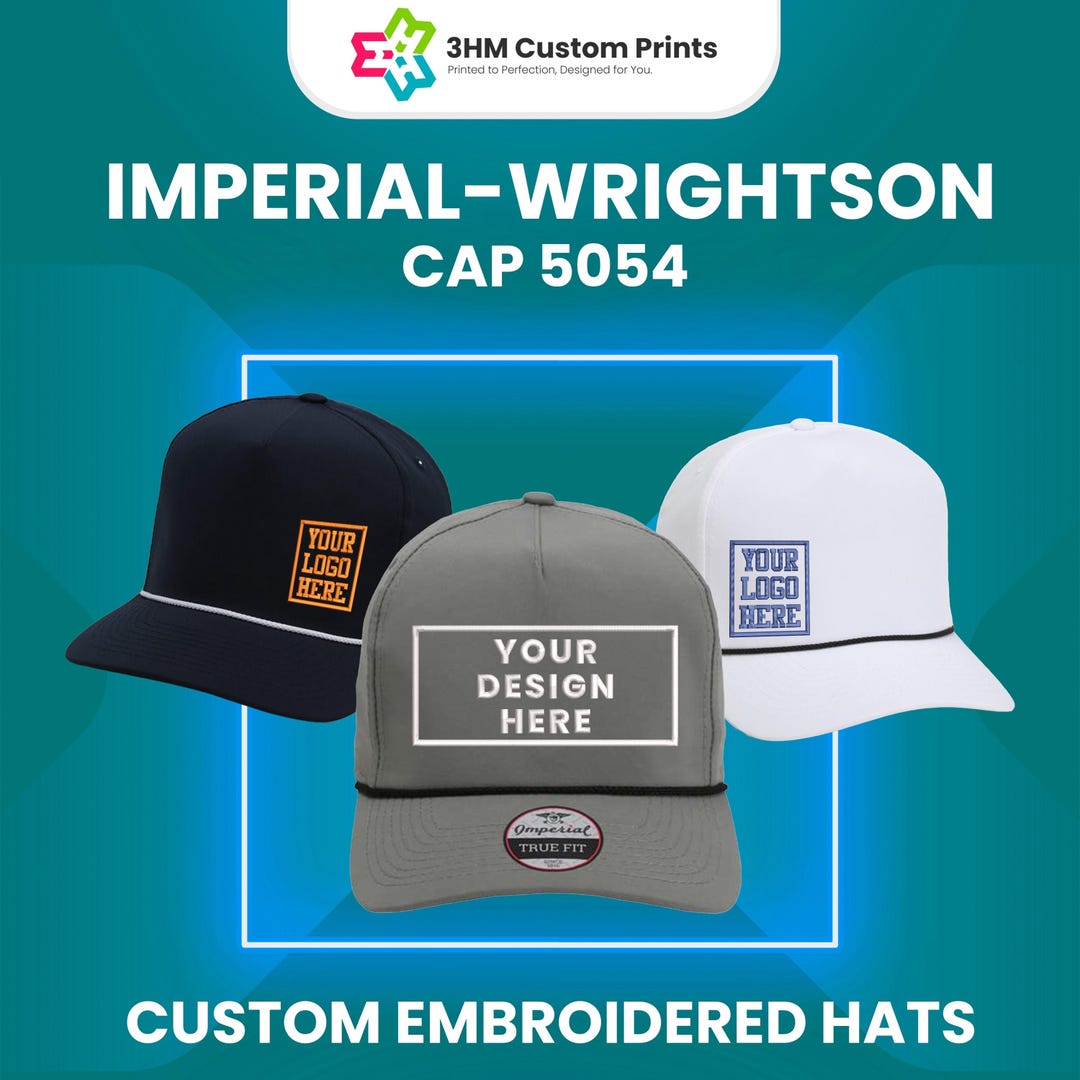 Custom Embroidered 5 Panel Hat | Personalized Logo Text Five Panel Vintage Hat | Custom Logo ...