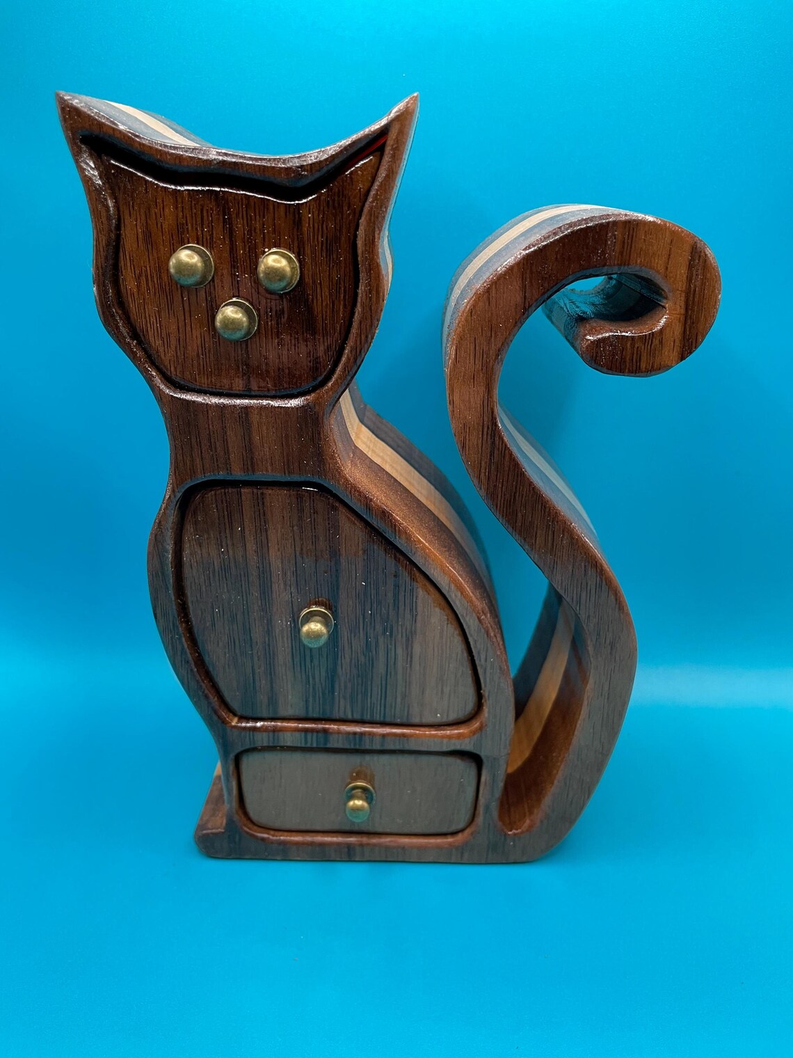 Cat, Jewelry Box, Ring Box, Trinket Box, Handcrafted, Whatnot Display ...