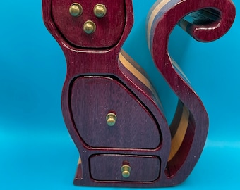 Cat, Jewelry Box, Ring Box, Trinket Box, Handcrafted, Whatnot Display ...