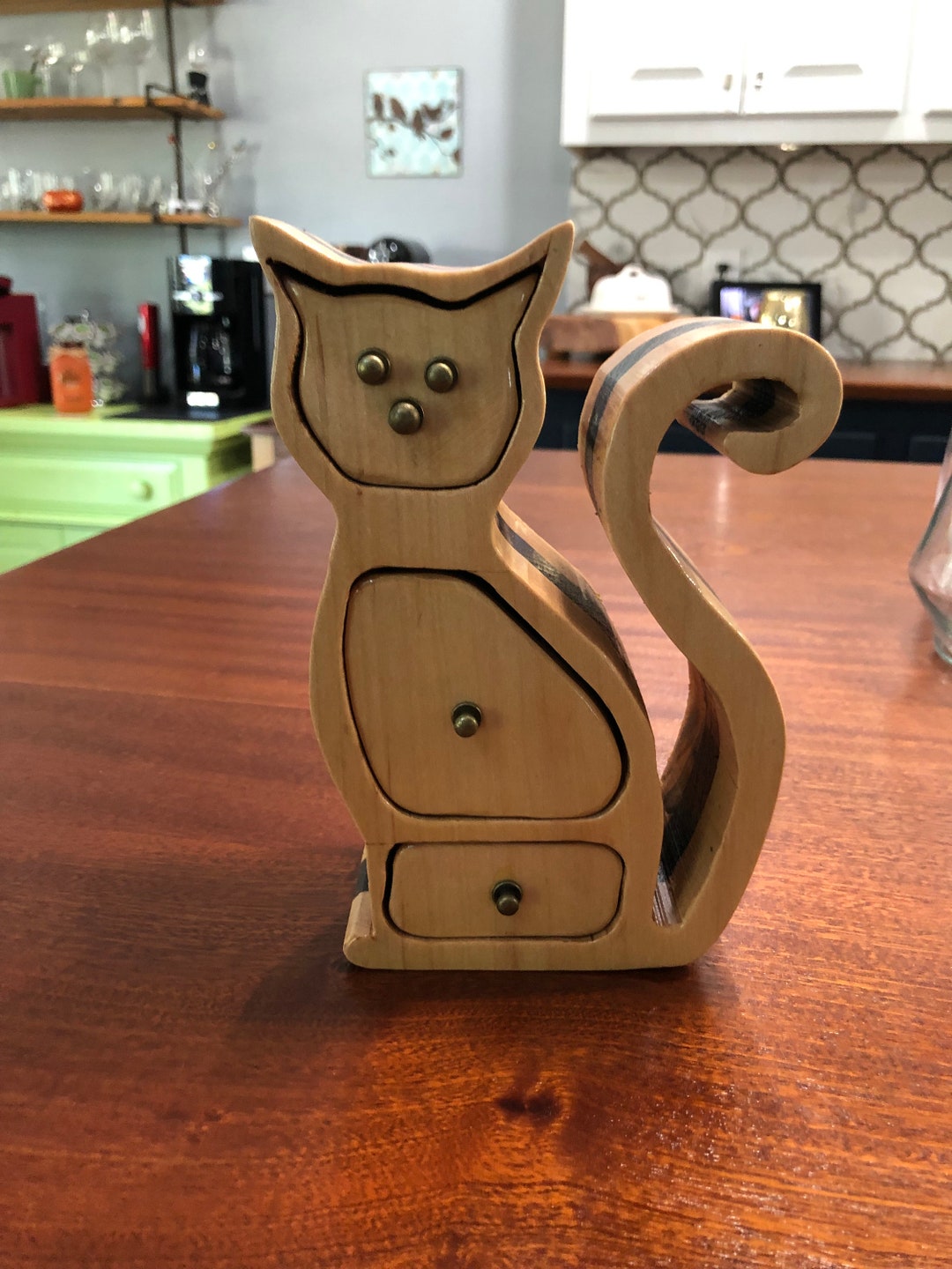 Cat Jewelry Box Ring Box Trinket Box Handcrafted - Etsy