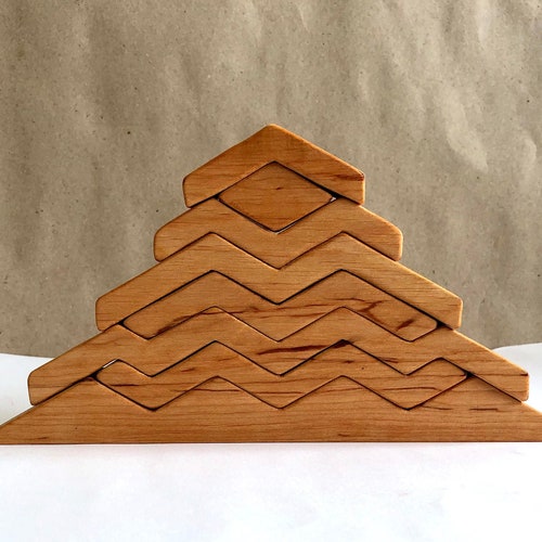 Wooden Educational Pyramid for Toddler Pyramid Puzzle - Etsy