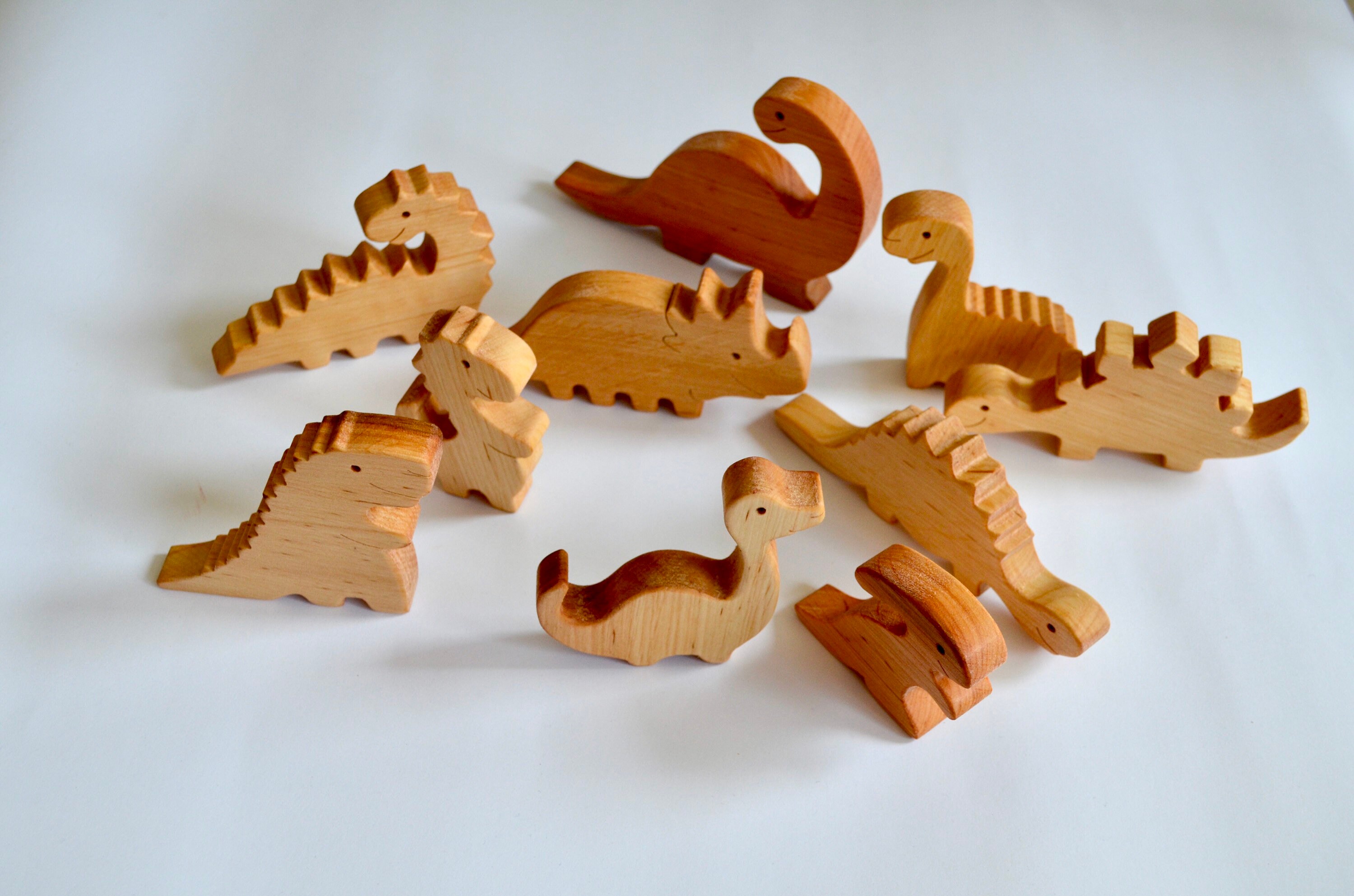 Wooden Dinosaur Magnets Set Funny Dino Fridge Magnets Dinosaur - Etsy