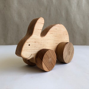 Wooden Bunny Push Toy Wooden Animal Organic Toy Hare Baby Toy - Etsy
