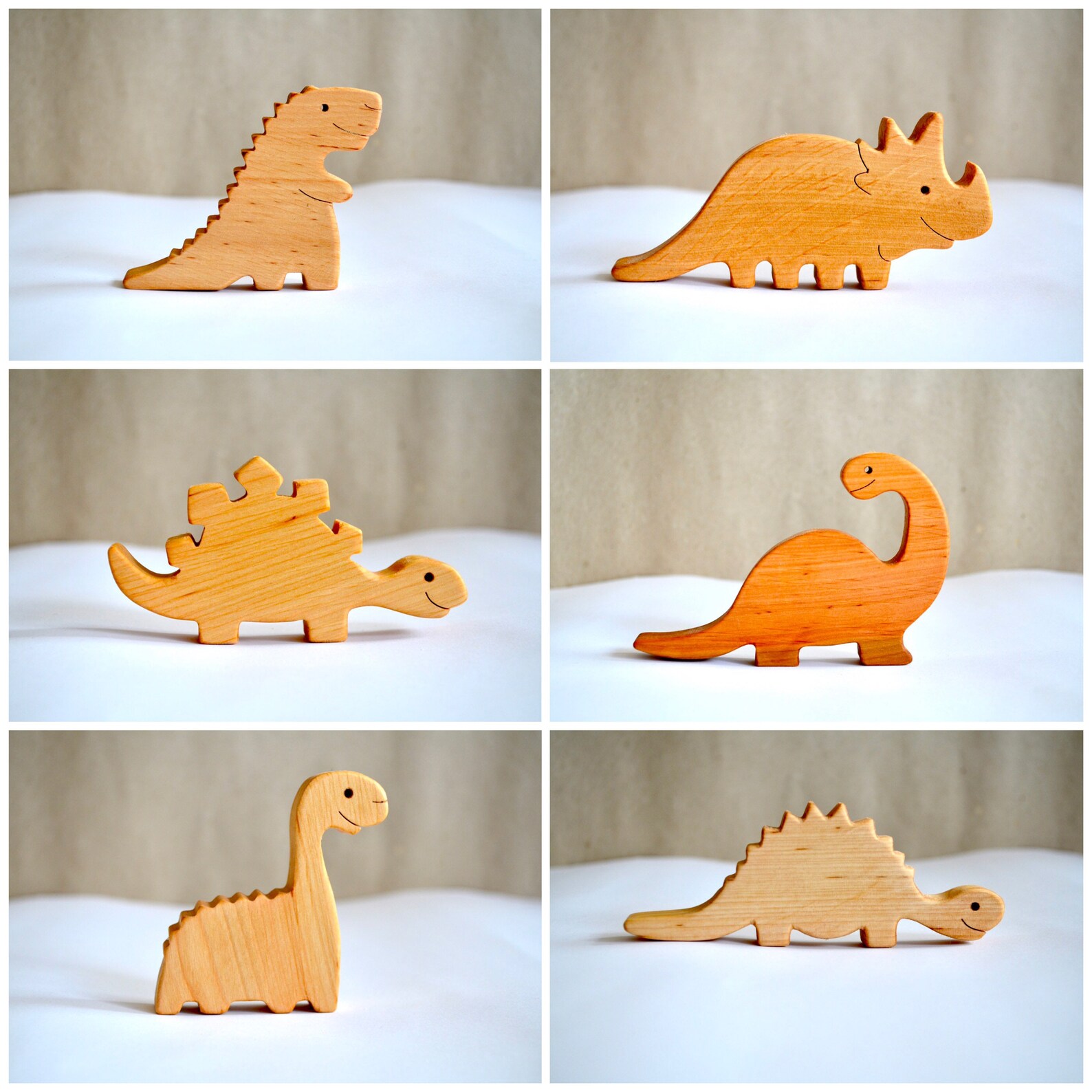 Wooden Dinosaur Magnets Set of 10 Dinosaur Play Set - Etsy