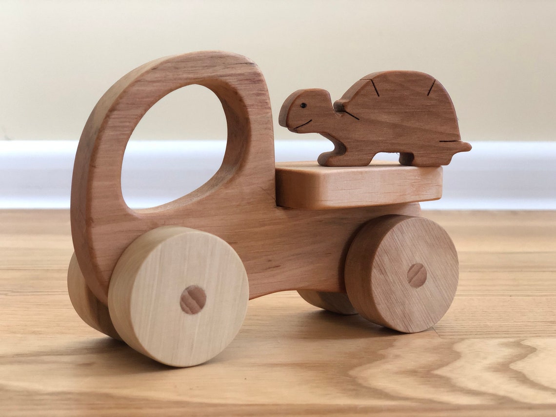 Wooden Toy Car Push and Pull Toy Car for Toddler Natural - Etsy