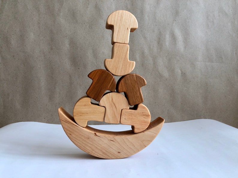 Wooden Balance Toy Wooden Pyramid Game Natural Educational | Etsy