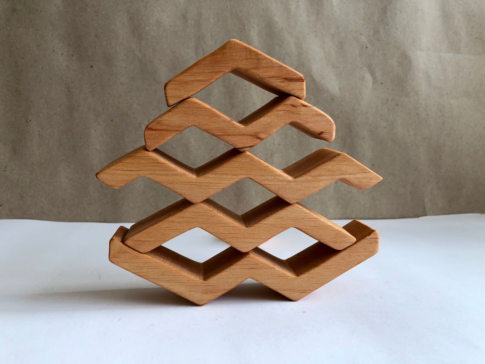 Wooden Educational Pyramid for Toddler Pyramid Puzzle Pre-school Toy ...