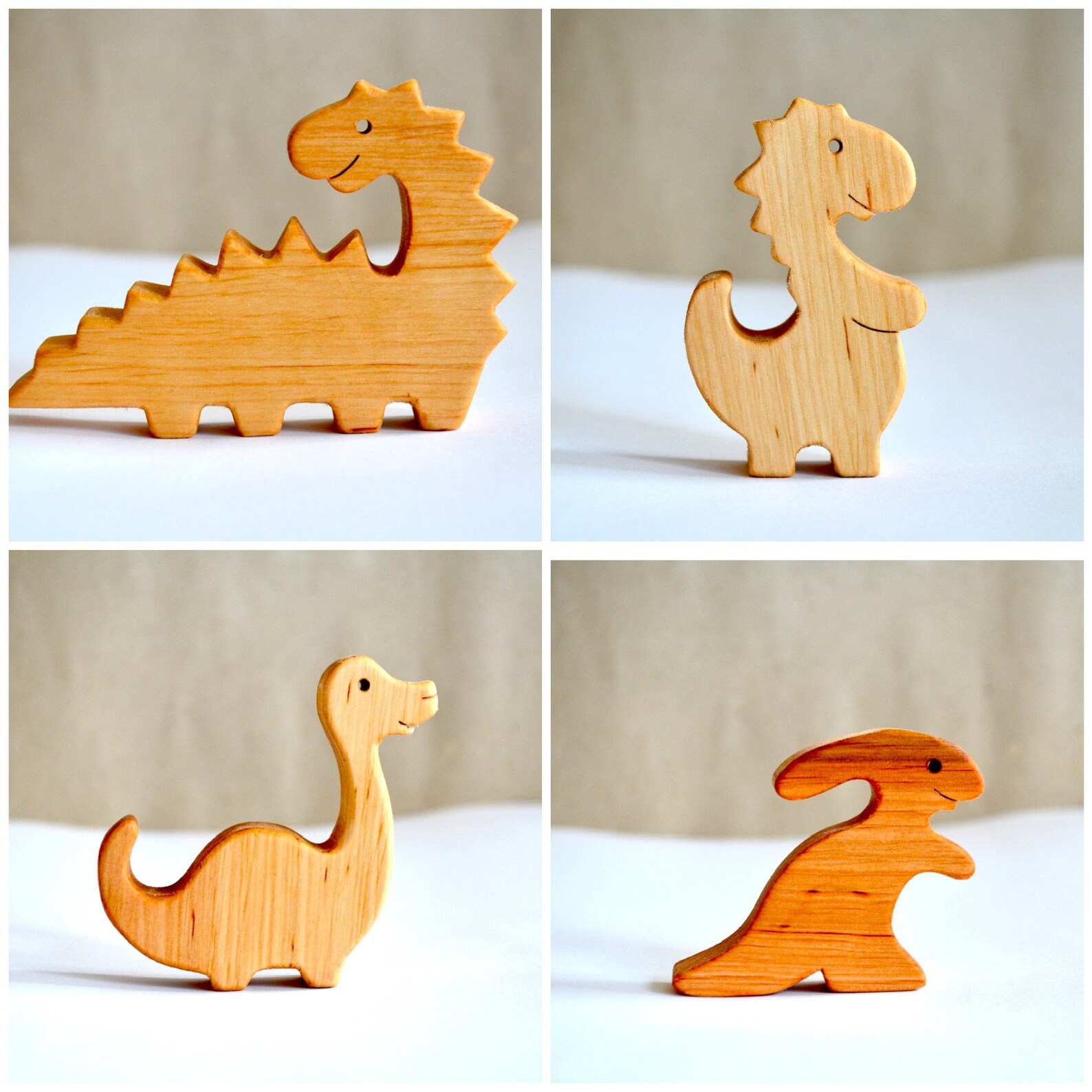 Wooden Dinosaur Magnets Set of 10 Dinosaur Play Set - Etsy