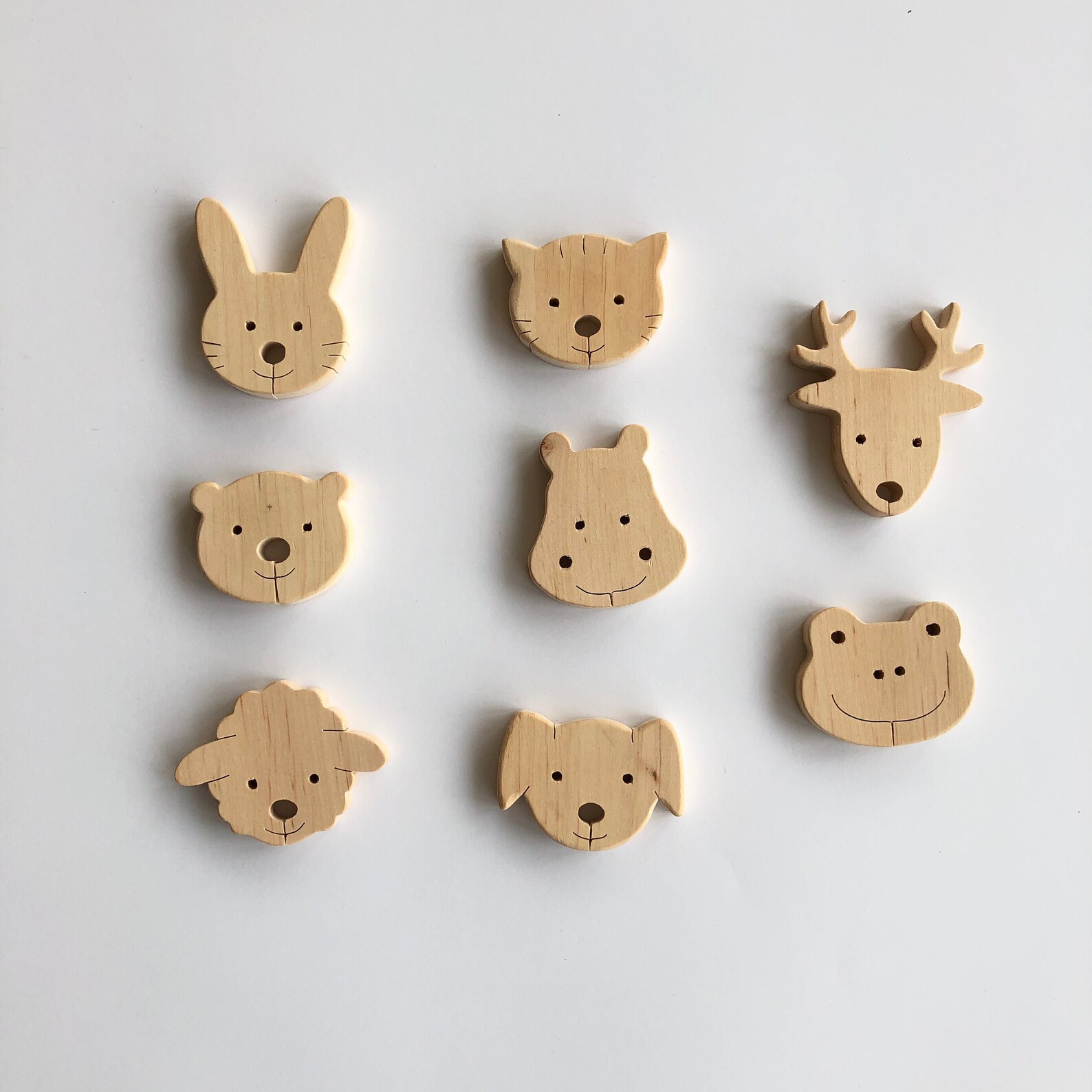 Wooden Set of 8 Animal Magnets for Kids Funny Animal Fridge Magnets ...