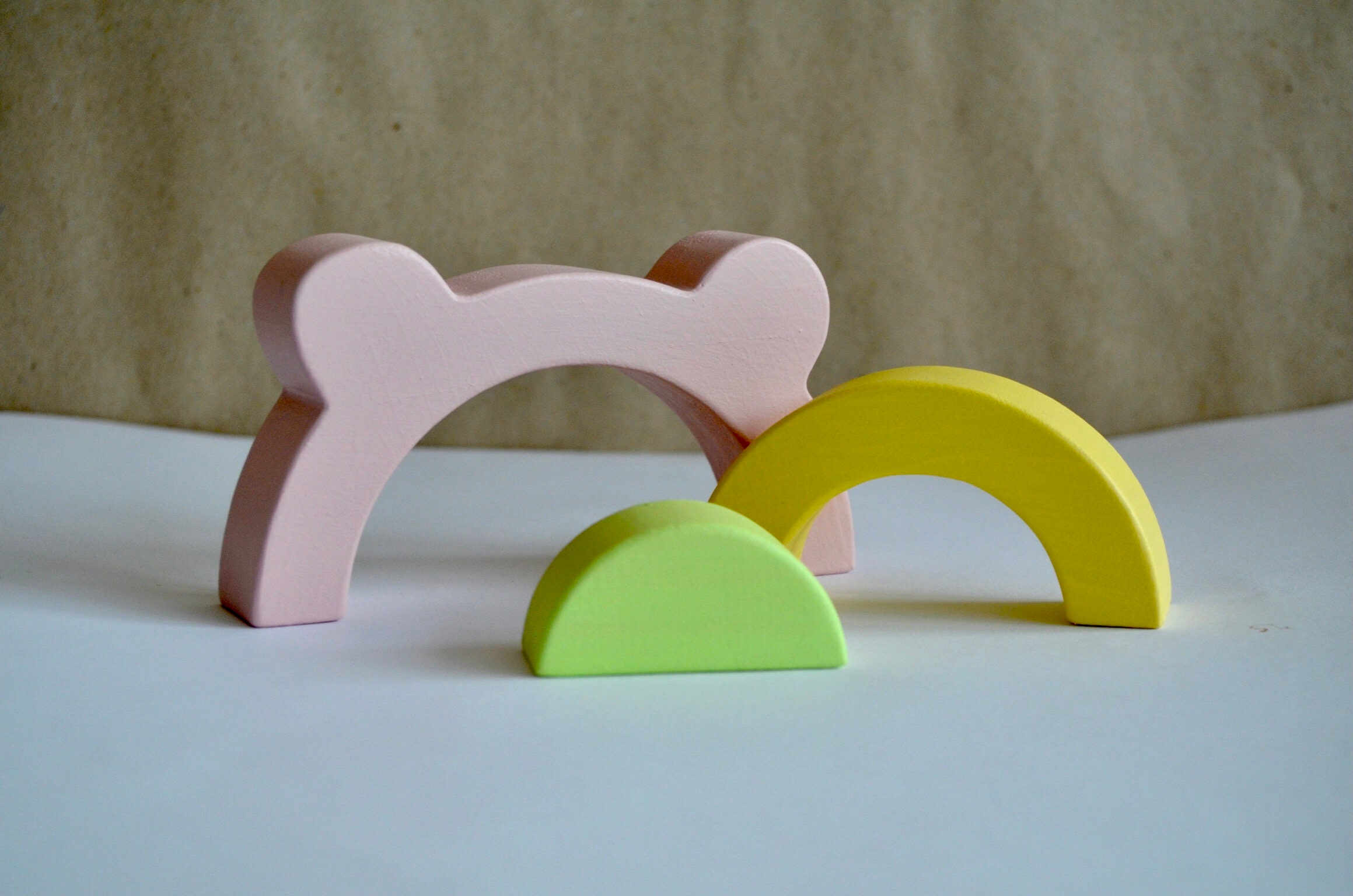 Wooden Bear Rainbow Stacking Toy Personalized Wooden Toy for Toddler - Etsy