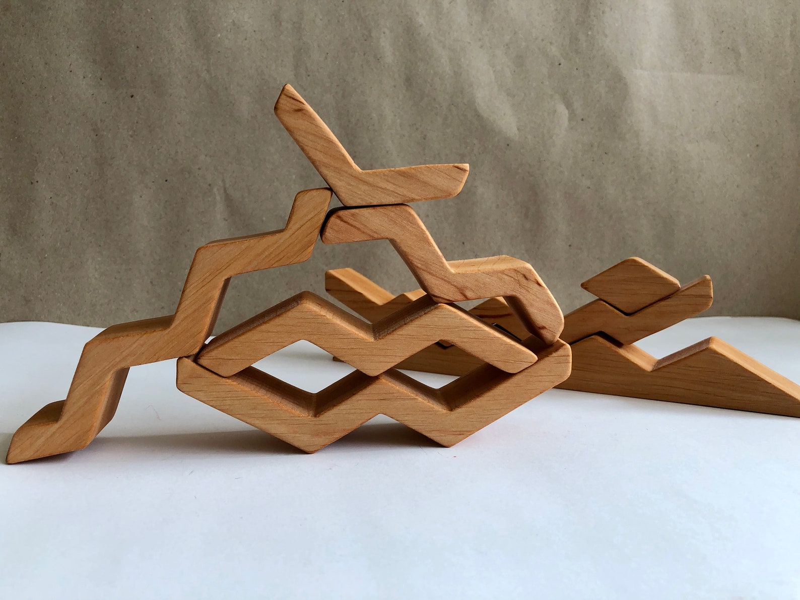 Wooden Educational Pyramid for Toddler Pyramid Puzzle Pre-school Toy ...