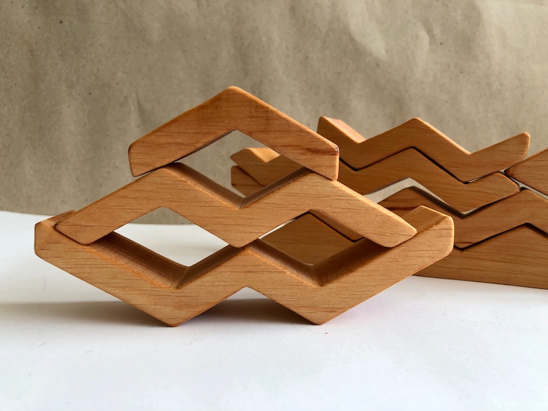 Wooden Educational Pyramid for Toddler Pyramid Puzzle Pre-school Toy ...