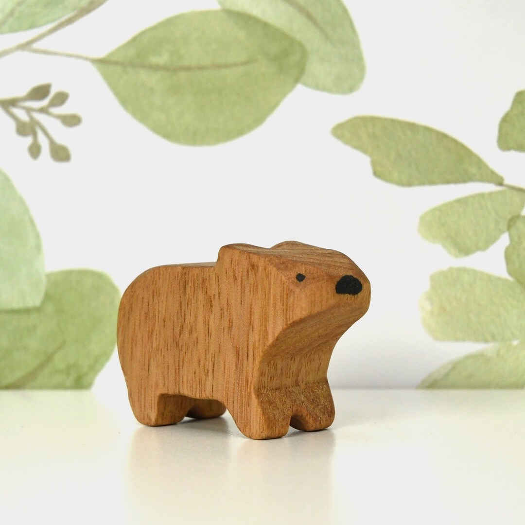 Wombat Wooden Toy Australian Animal Figurine Handmade Toy Waldorf Toy ...
