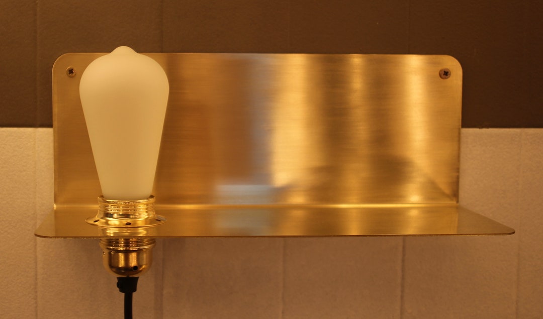 Brass Shelf Wall Lamp / Light With Style - Etsy