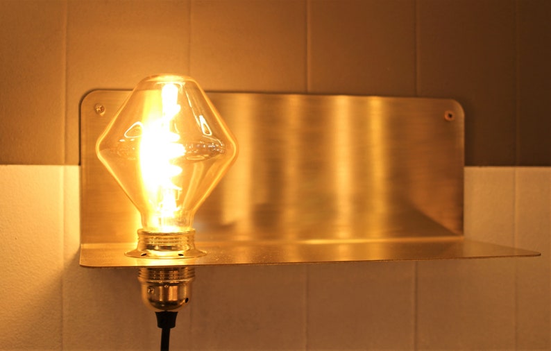 Brass Shelf Wall Lamp / Light With Style - Etsy