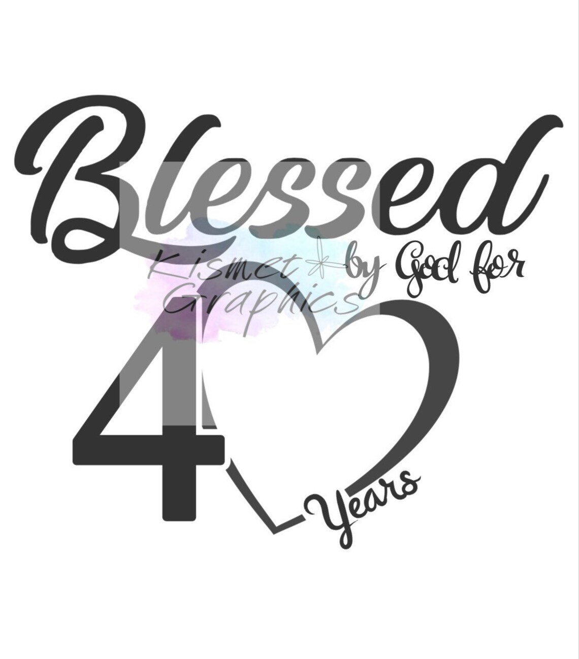 Digital Download "blessed by God for 40 Years" - Etsy